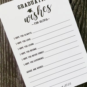 Graduation Party Cards Graduation Wishes Cards Advice Cards - Etsy