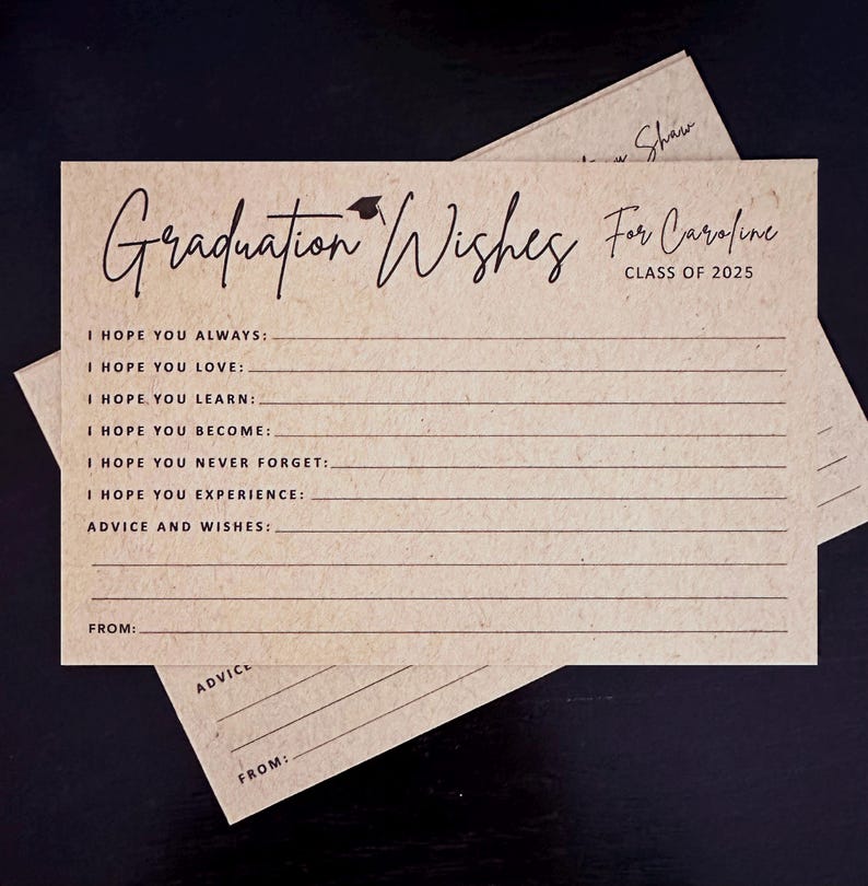 Personalized Graduation Advice Cards, Class of 2026, Keepsake Gift - Etsy