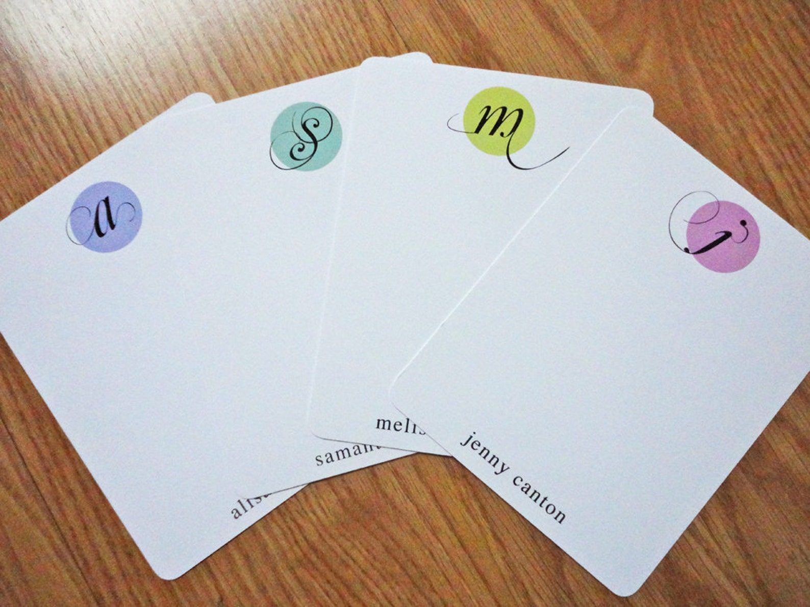 Monogrammed Notecards Personalized Note Cards Flat - Etsy