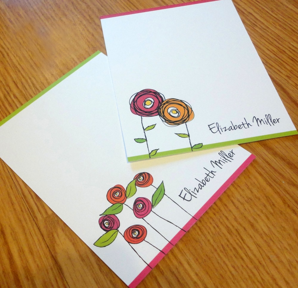 Personalized Note Card Set Custom Note Cards Flat With Fun | Etsy