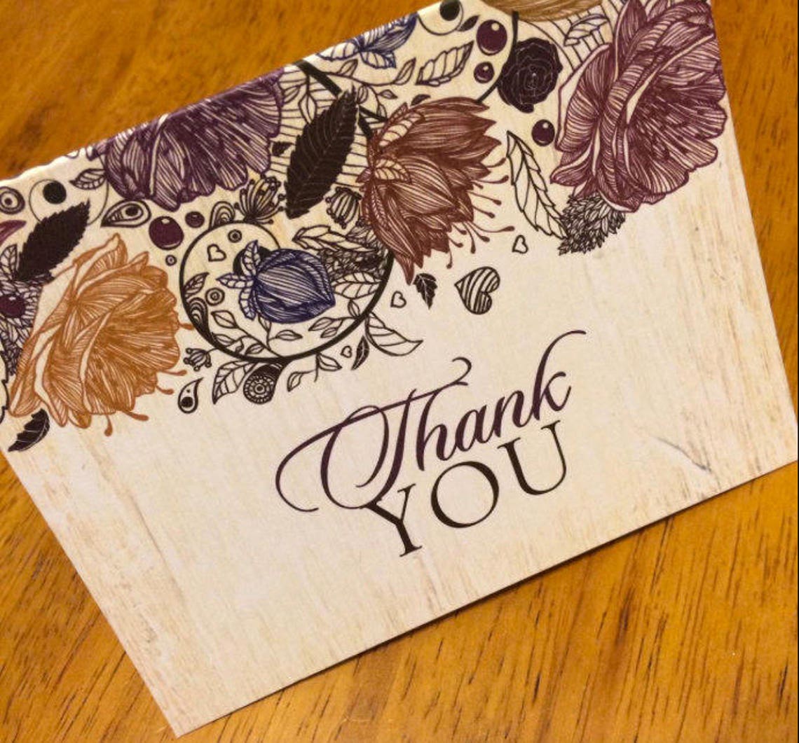 Floral Fall Autumn Thank You Cards Set of 20 for Karen | Etsy