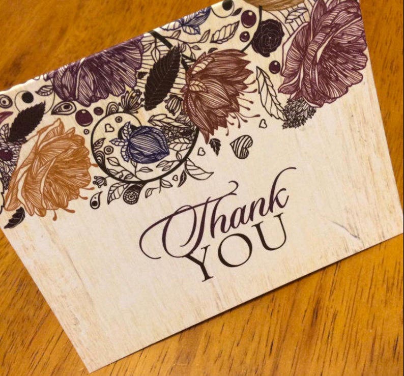Floral Fall Autumn Thank You Cards - Set of 20 for Karen - Etsy