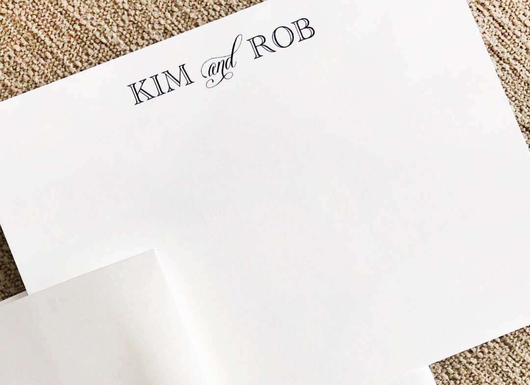 Personalized Note Cards, Black and White Note Cards Flat Note Cards ...