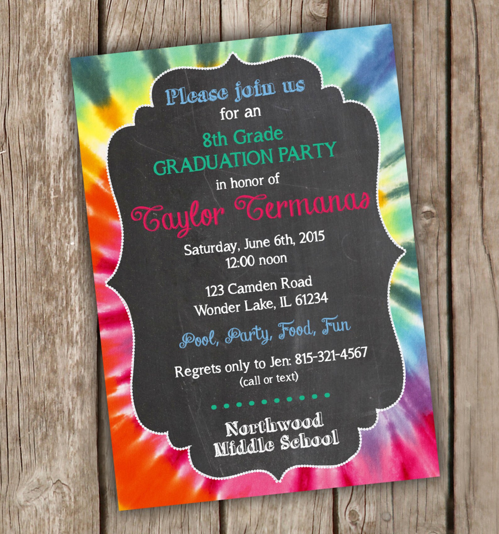 Graduation Party Invitation - Chalkboard Style Graduation Invitation ...