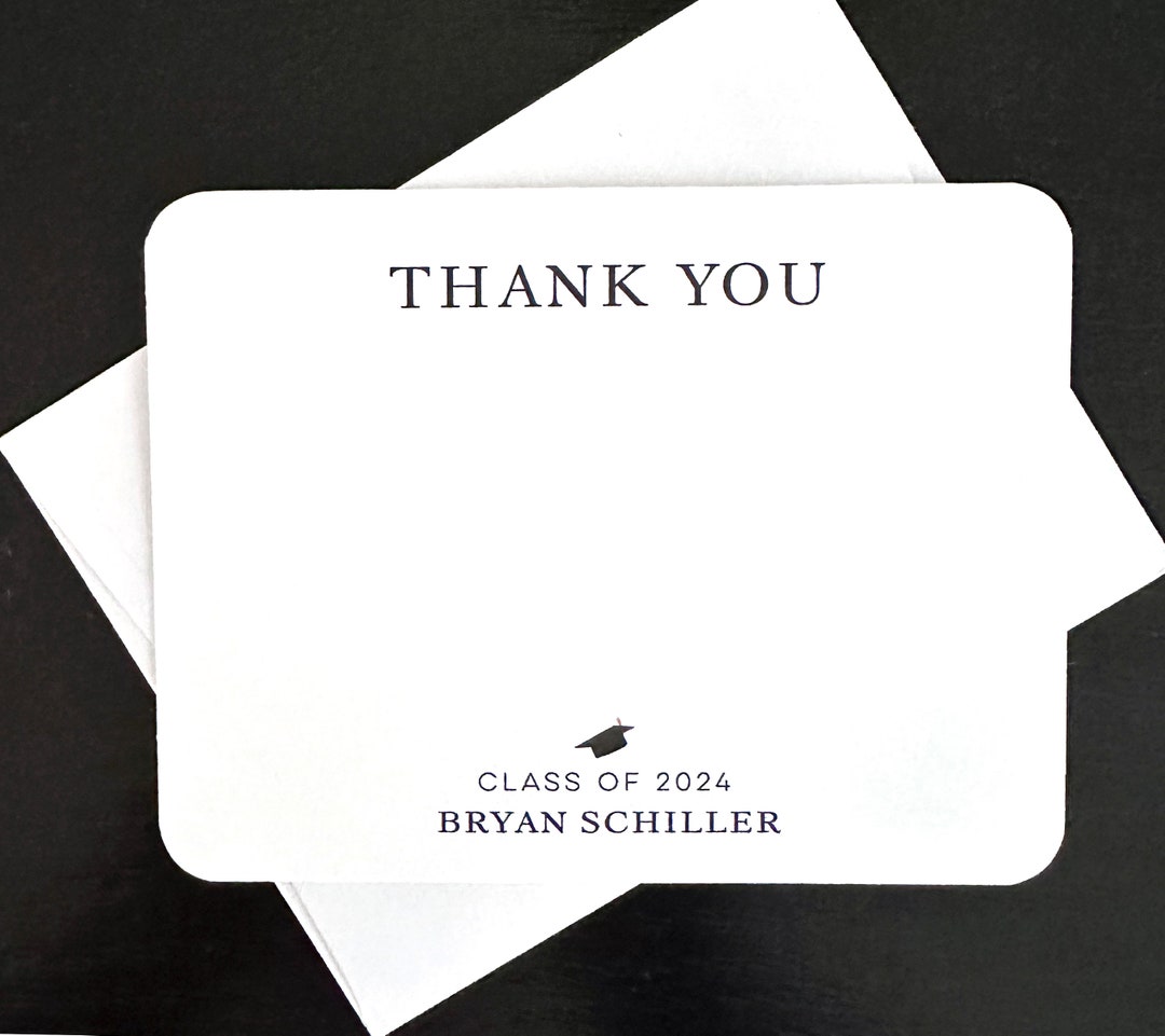 Graduation Thank You Cards - Personalized 2025 Flat Cards - Printed - Etsy