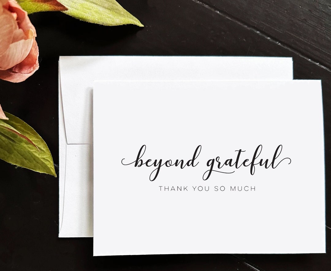 Elegant Thank You Notes Set - Beyond Grateful Minimalistic Design - Etsy