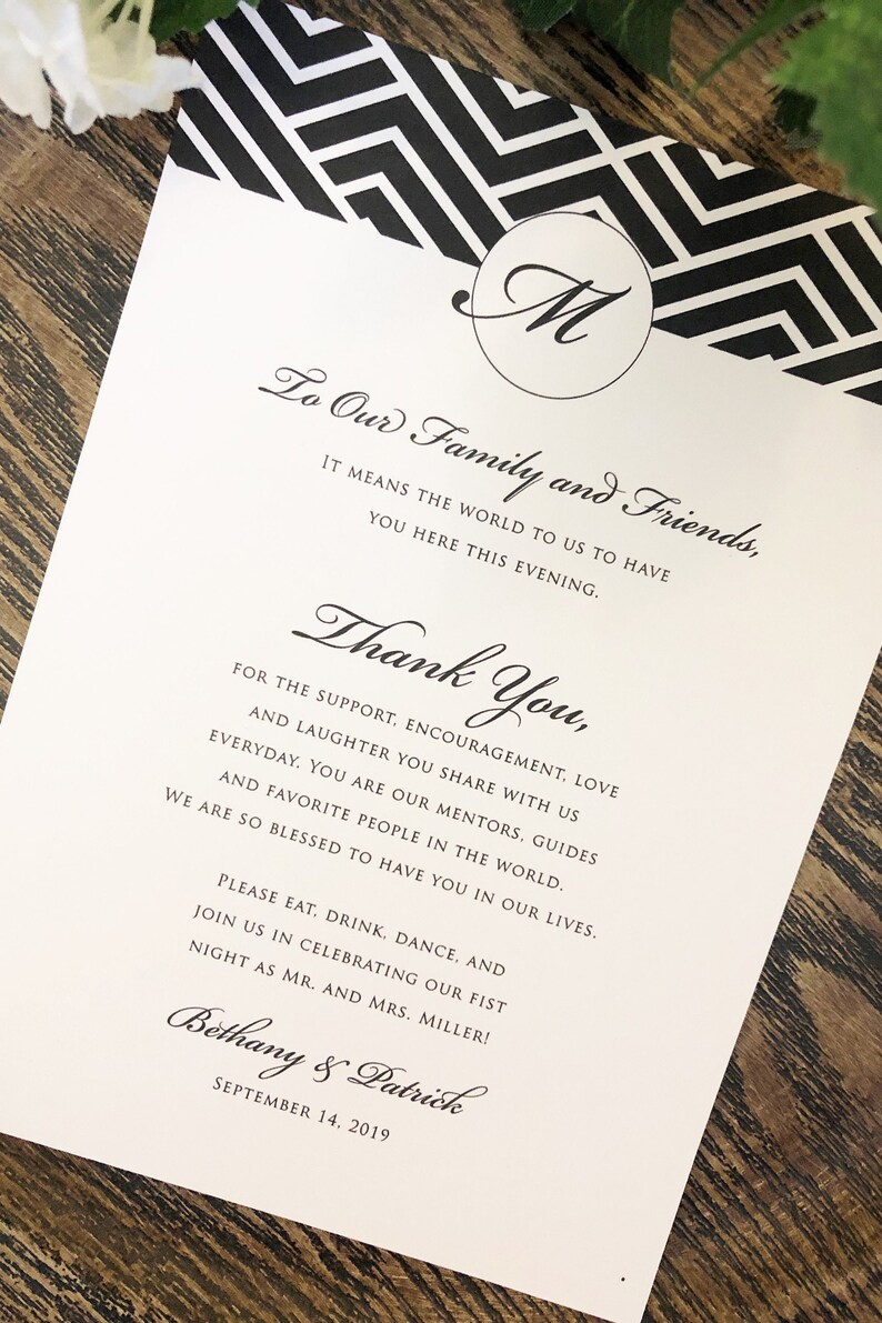 Wedding reception dinner plate thank you cards reception | Etsy