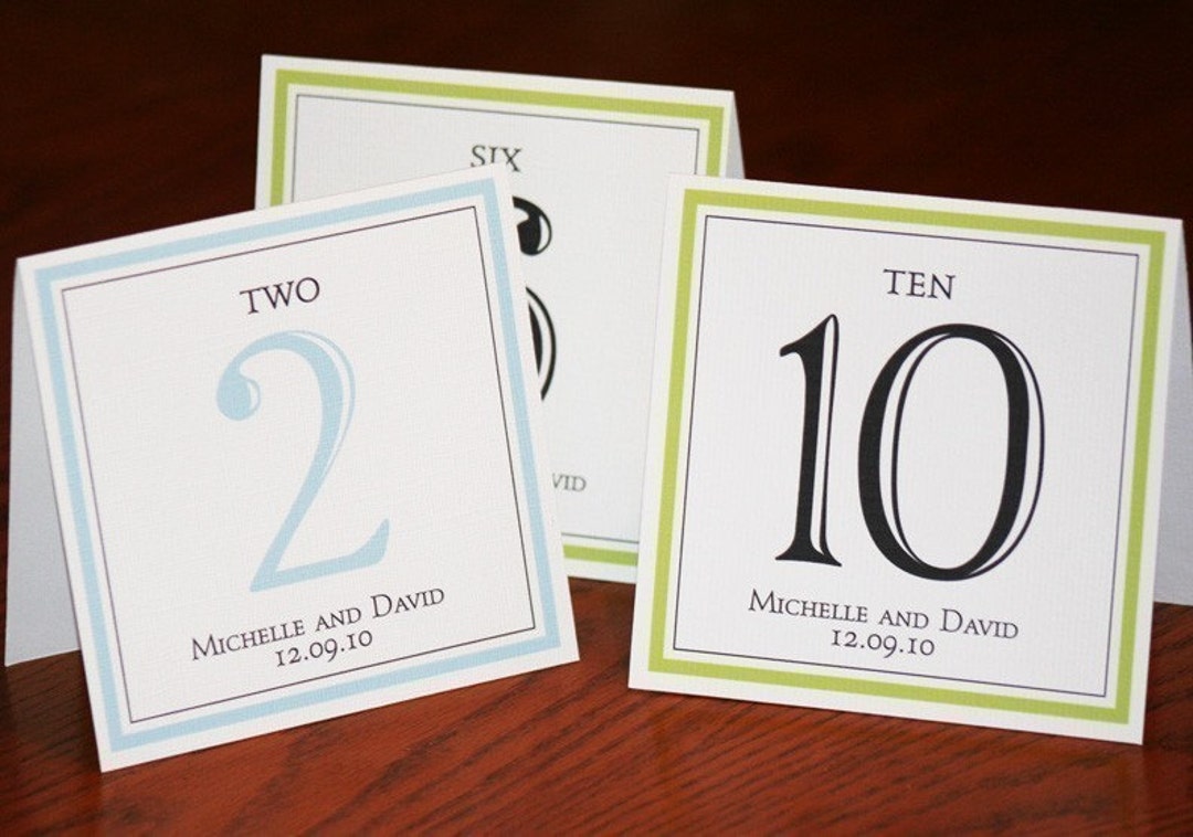 Table Numbers for Wedding or Event - Simple and Elegant Table Numbers ...
