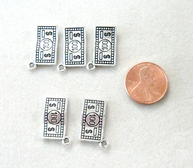 Money Charms in Silver Alloy Set of 5 or 10 Charms Use for - Etsy