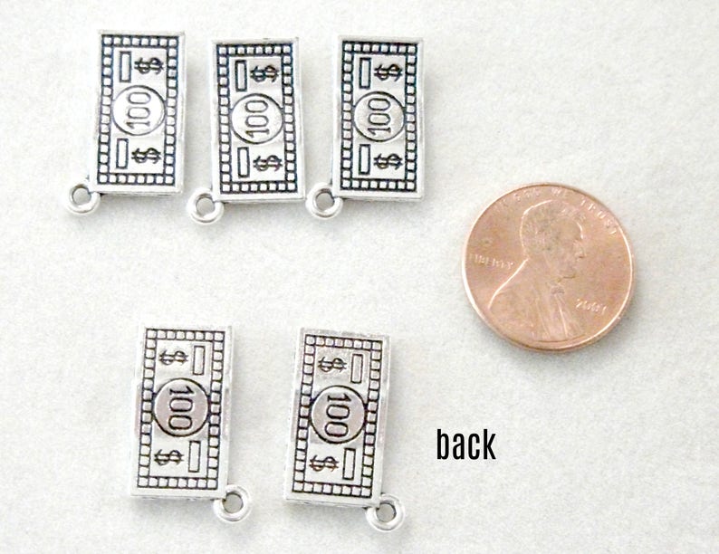 Money Charms in Silver Alloy Set of 5 or 10 Charms Use for Earrings ...