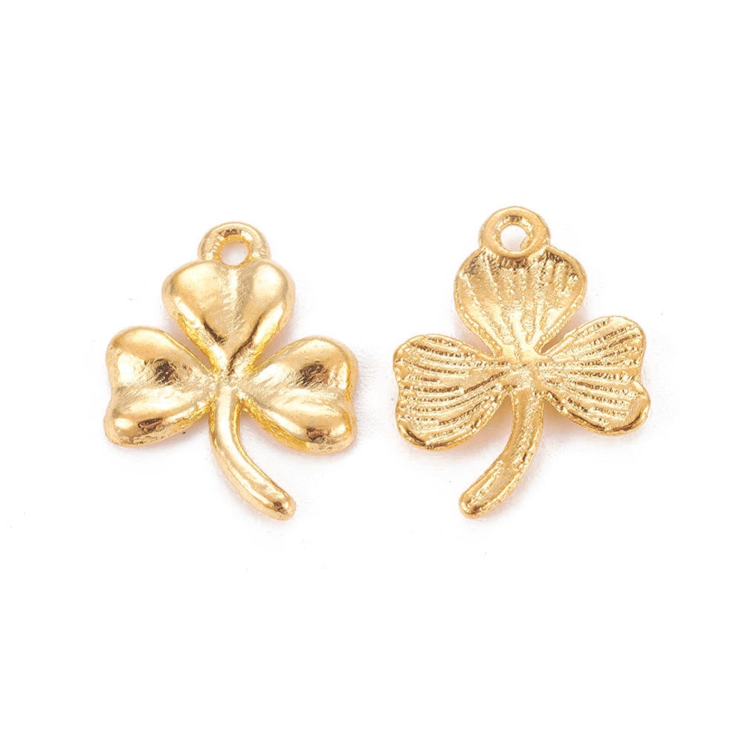 Gold Alloy Clover Charms: St Patrick's Day DIY Jewelry (5 or 10) - Etsy