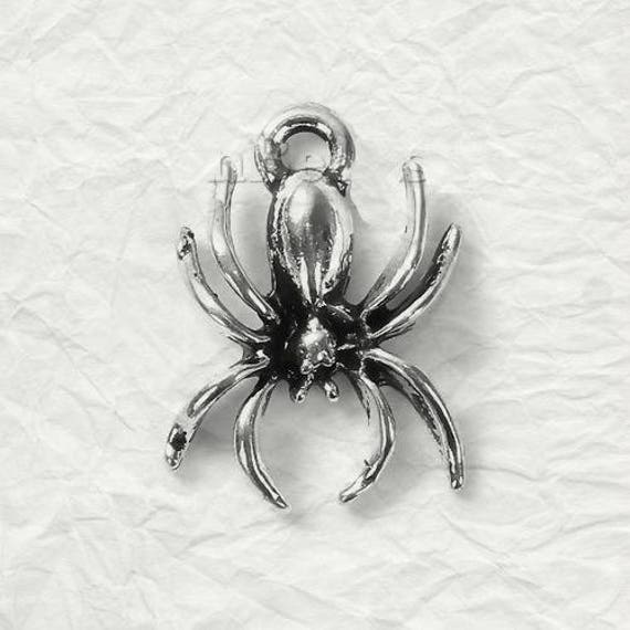 Spider Shaped Zinc Alloy Charm Very Realistic 3 D Design | Etsy