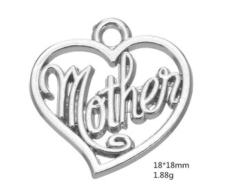Mother's Day Charm Has Script Word Mom Set of 1 or 2 | Etsy