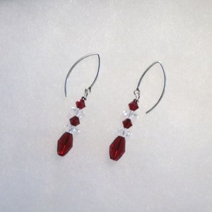 Red Crystal Earrings - Etsy