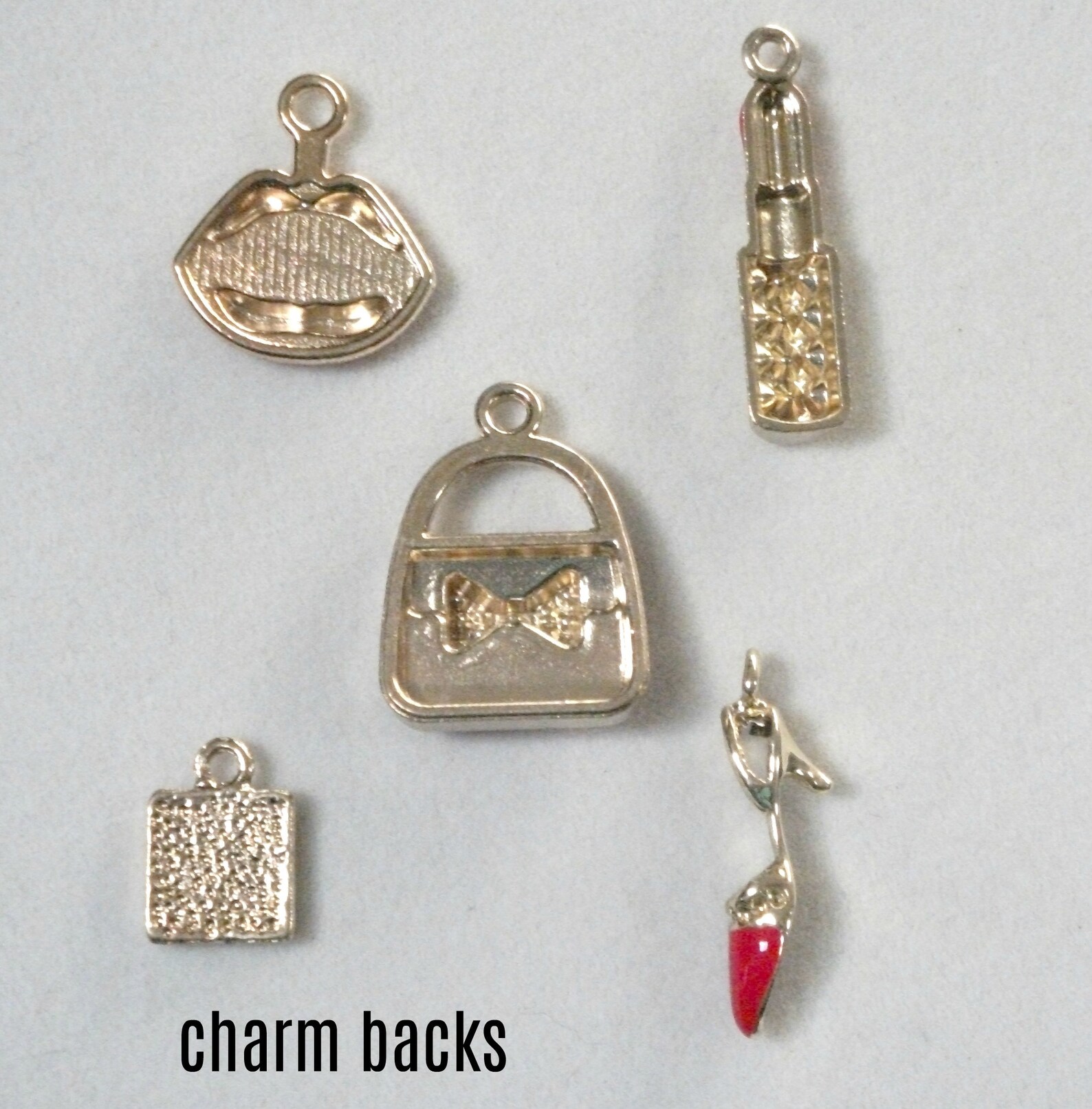 Red Purse and Lipstick Ladies Charm Set 5 Charms 1 Each | Etsy