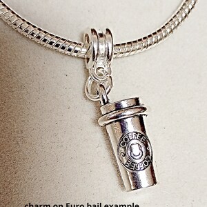 3D Coffee Cup Charm: Silver Zinc Alloy Clip-on Charm - Etsy
