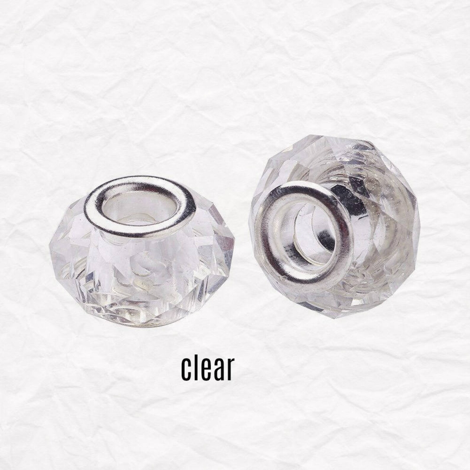 European Style Large Hole Beads Redgreenclearsilver and - Etsy