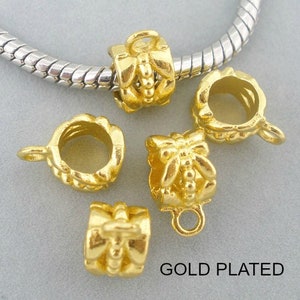 Large Hole Bails, Dragon Fly Design Silver or Gold Tone Alloy, Set of 2 ...