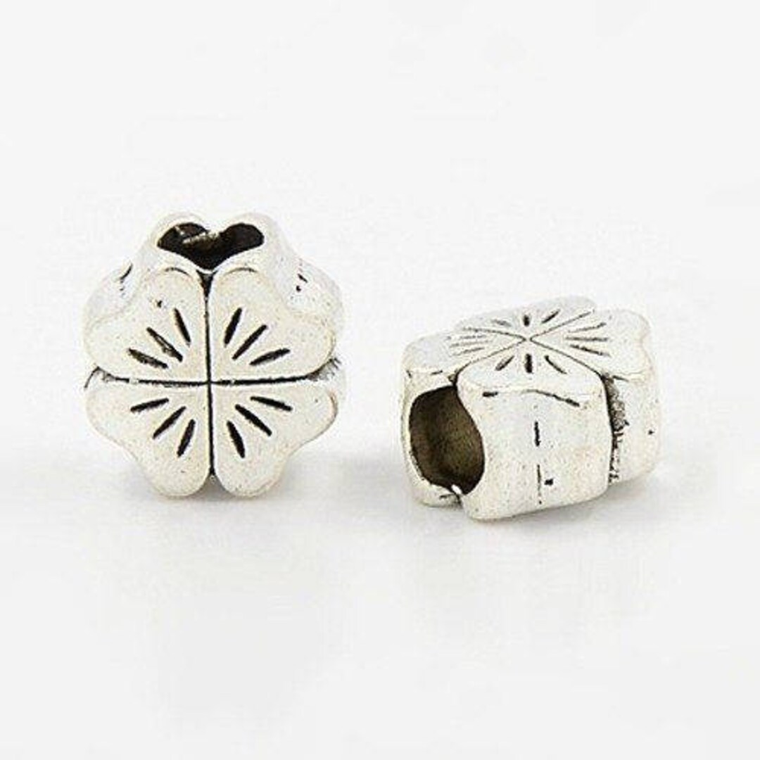 Silver Alloy Clover Beads: European Style Charm for Snake Chain - Etsy