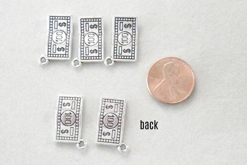 Money Charms in Silver Alloy Set of 5 or 10 Charms Use for Earrings ...