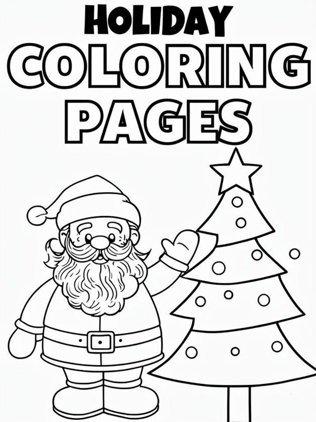 Festive Fun: Ten Page Cute Cartoon Christmas Coloring Book for All Ages ...