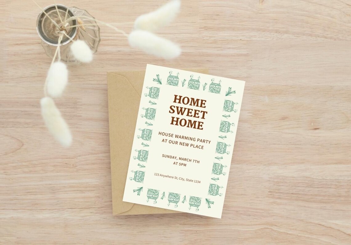 HOME SWEET HOME Invitation Template - Etsy