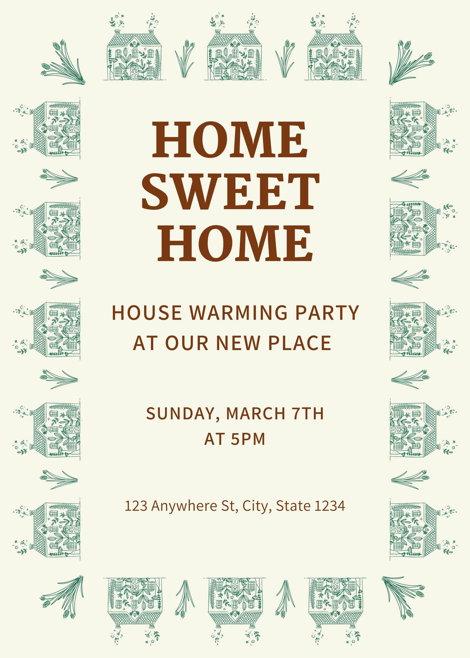 HOME SWEET HOME Invitation Template - Etsy