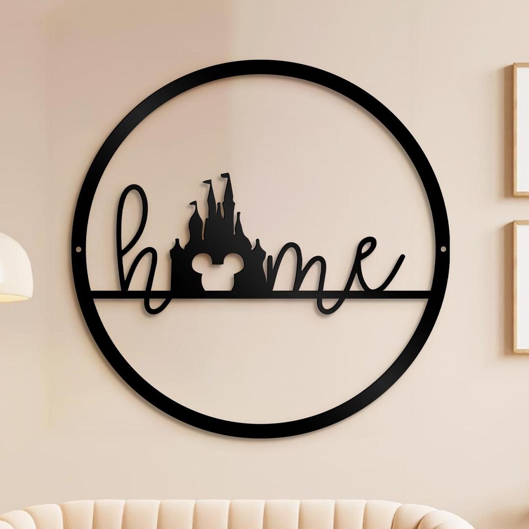 Disney Castle Wall Sign Home Welcome Sign Personalized Mickey Head Wall ...