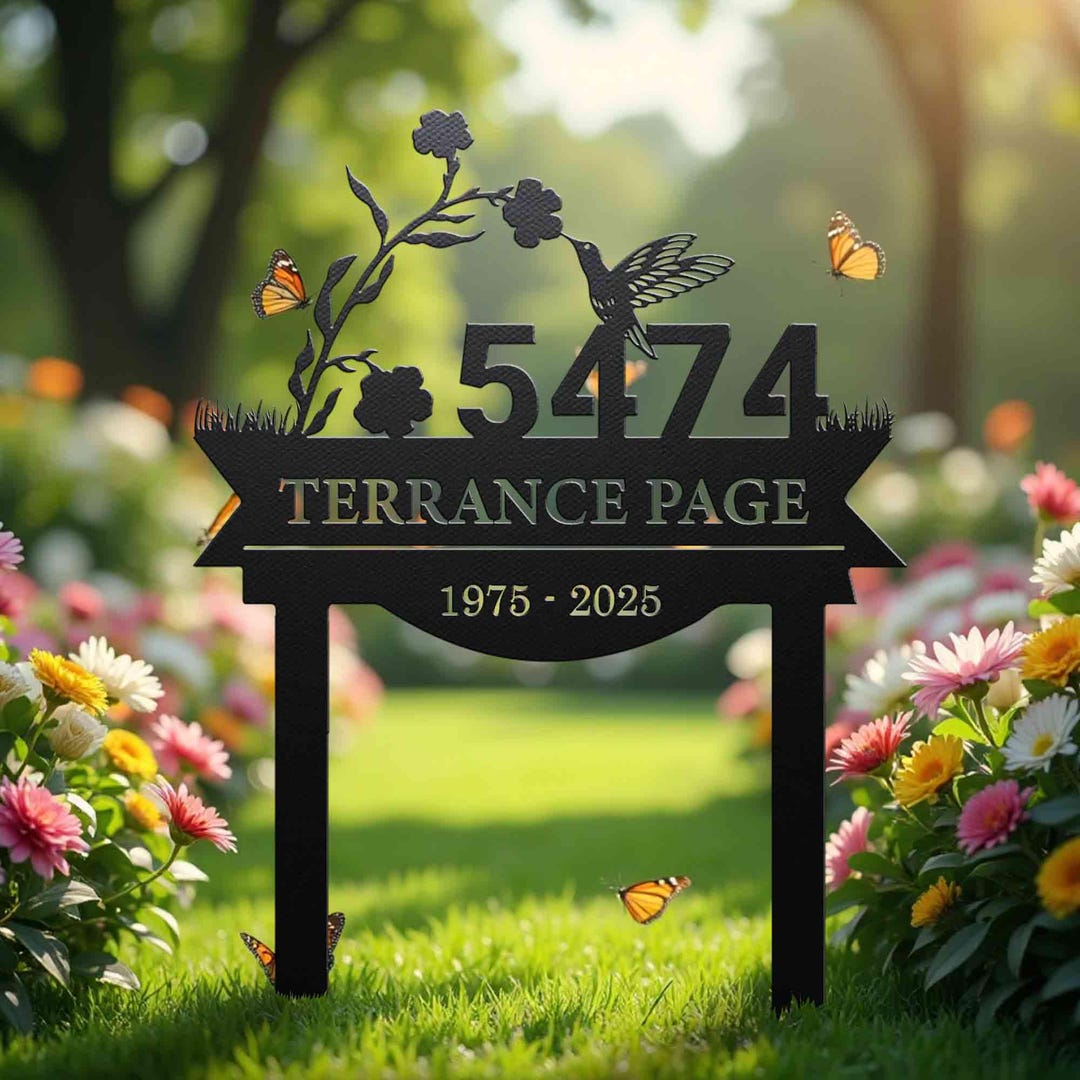 Custom Hummingbird Address Stake - Yard Outdoor Decor - Butterfly and ...