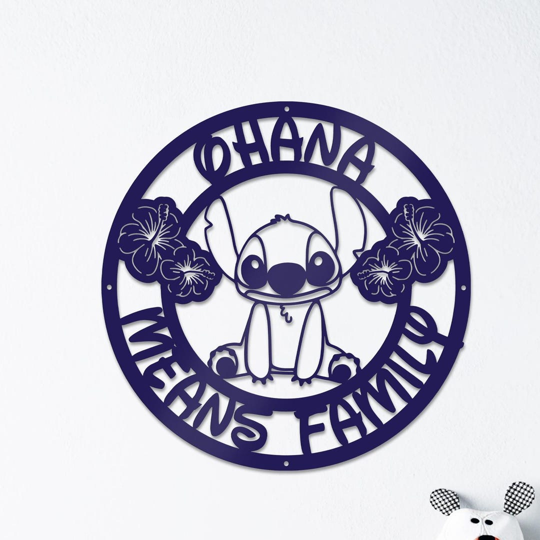 Ohana Means Family Sign - Disney Stitch Sign - Kids Nursery Room Wall ...
