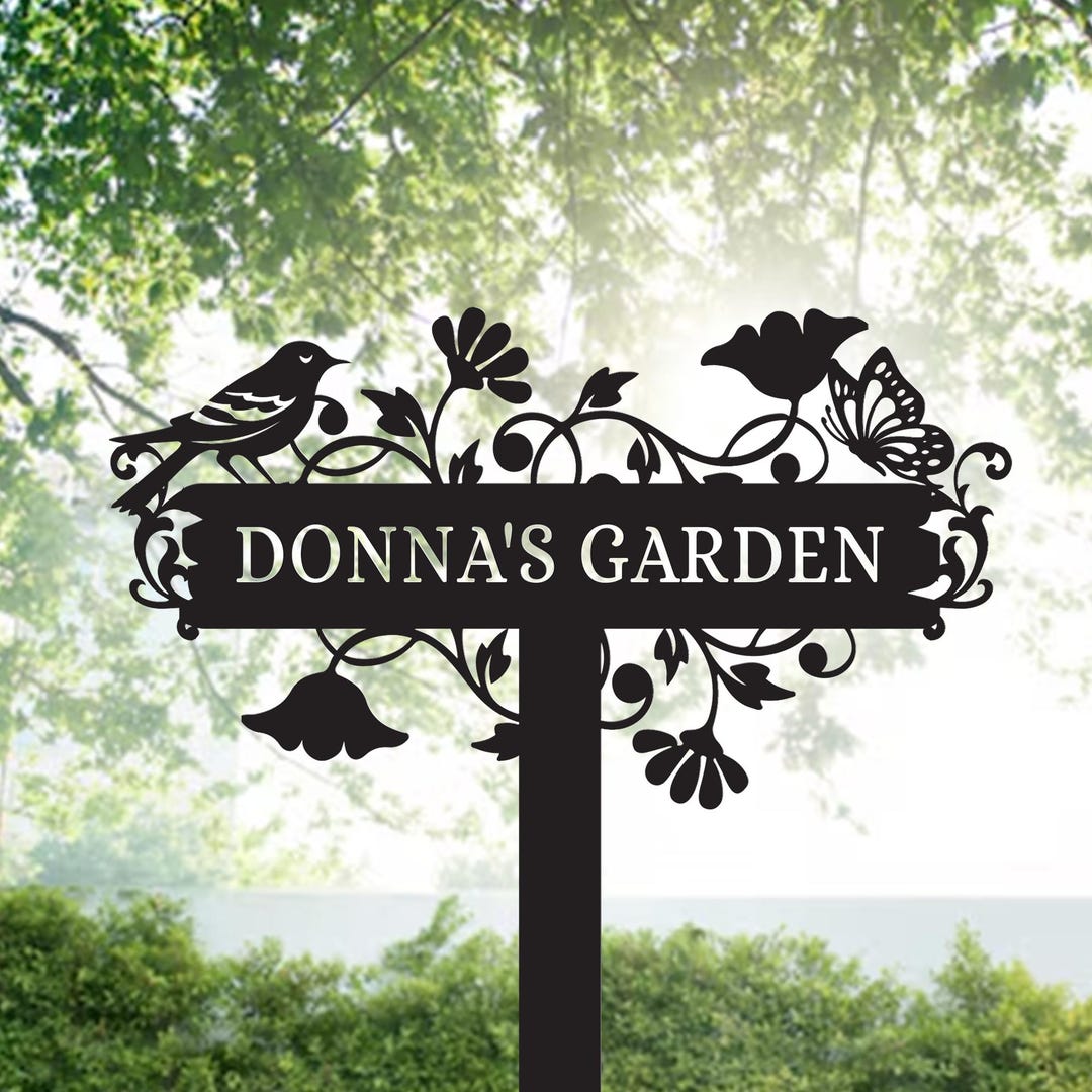Custom Humming Bird Stakes - Name Stakes Metal Decor - Garden Metal ...