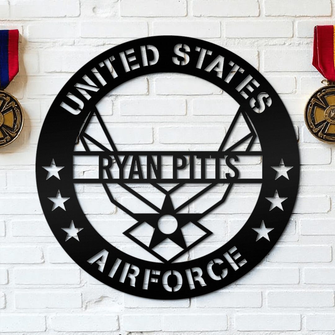 Personalized United States Airforce Sign - Airforce Officer Home Decor ...