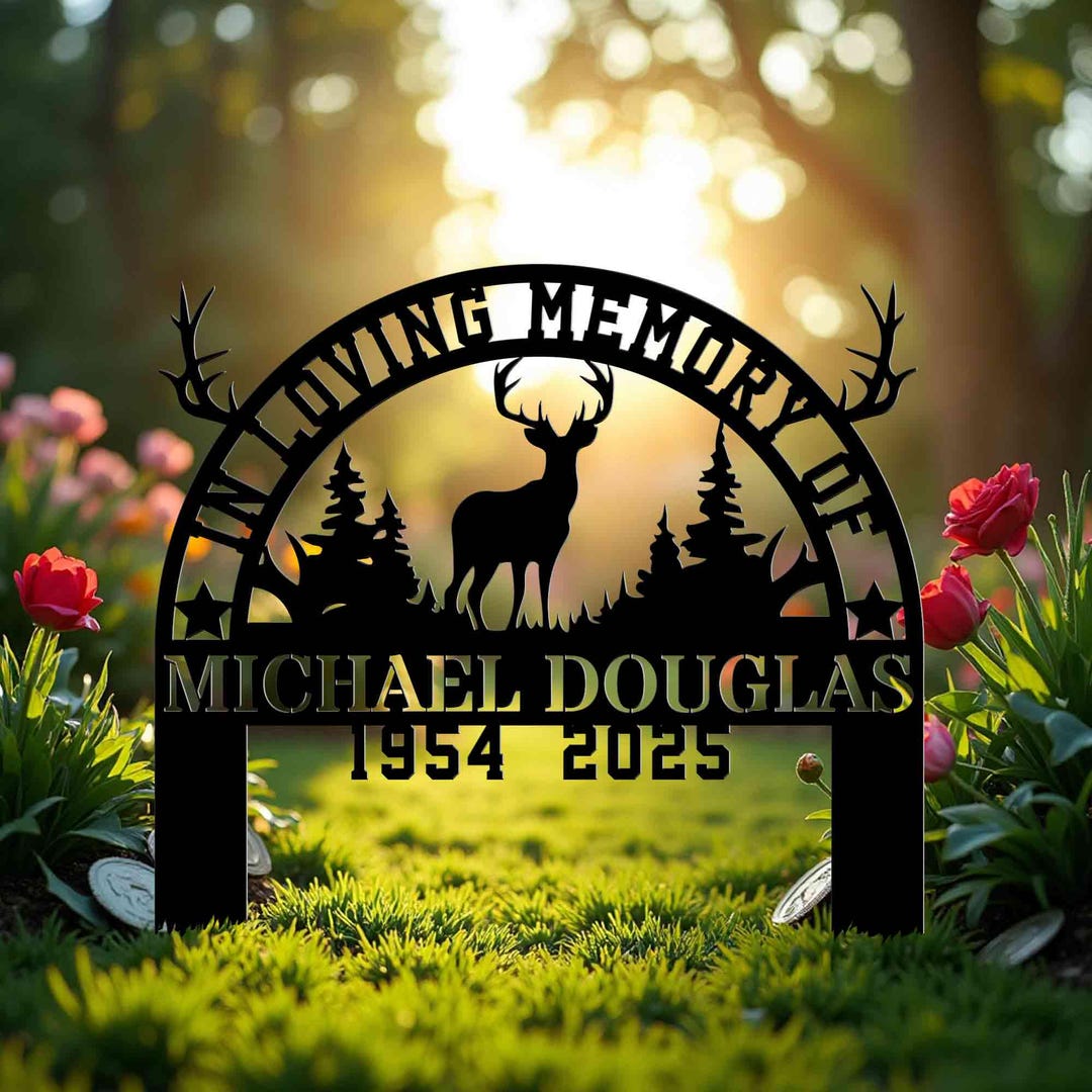 In Loving Memory of Hunter Stakes - Deer Theme Garden Memorial Stake ...