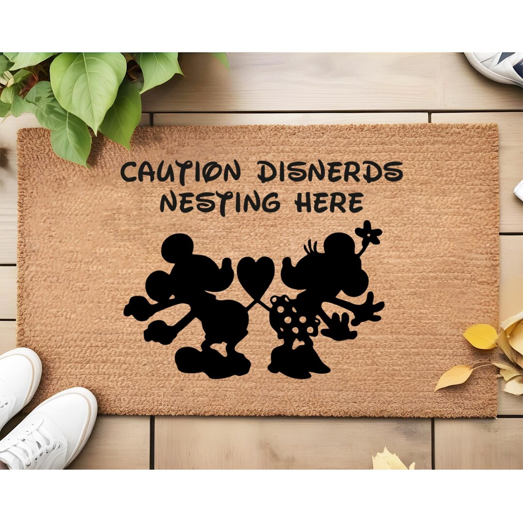 Caution Disners Nesting Here Coir Mats - Disney Theme Doormats - Mickey ...