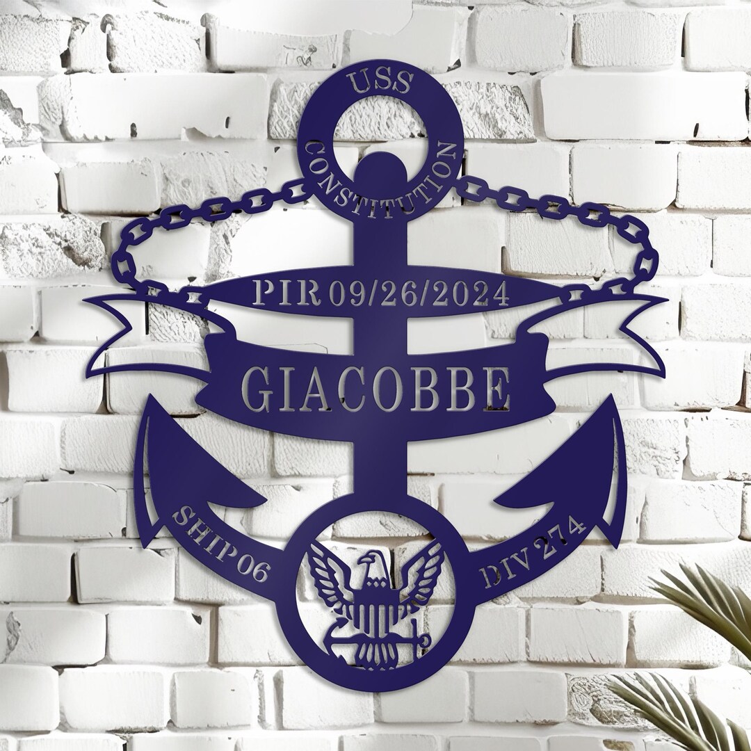 Metal Anchor Sign - Nautical Living Room Decor - Naval Gifts for Dad ...