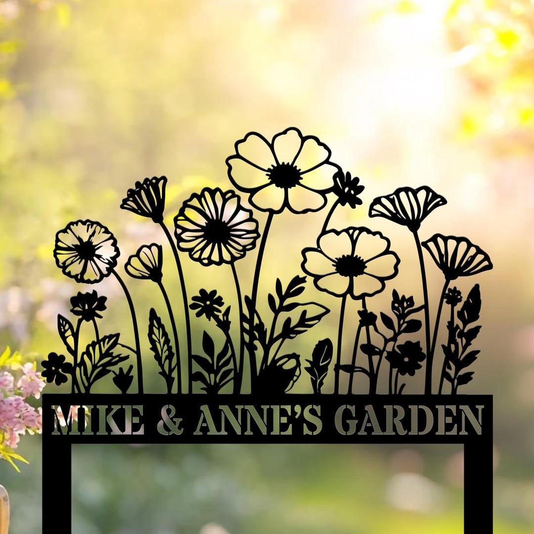 Custom Home Yard Stakes - Bunch of Flowers Stakes Metal Decor ...