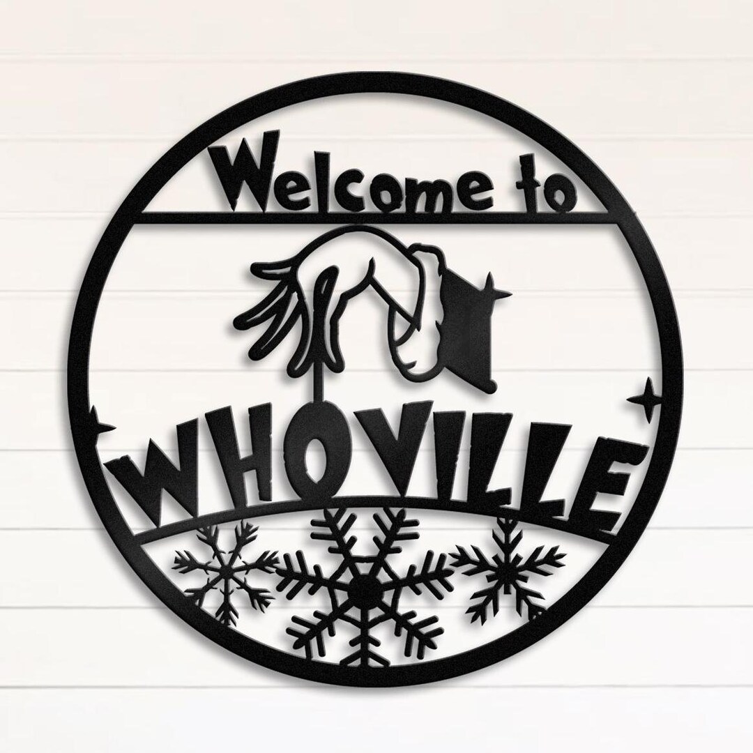 Welcome to Whoville Grinch Home Decor - Grinch Funny Hands Sign - Xmas ...