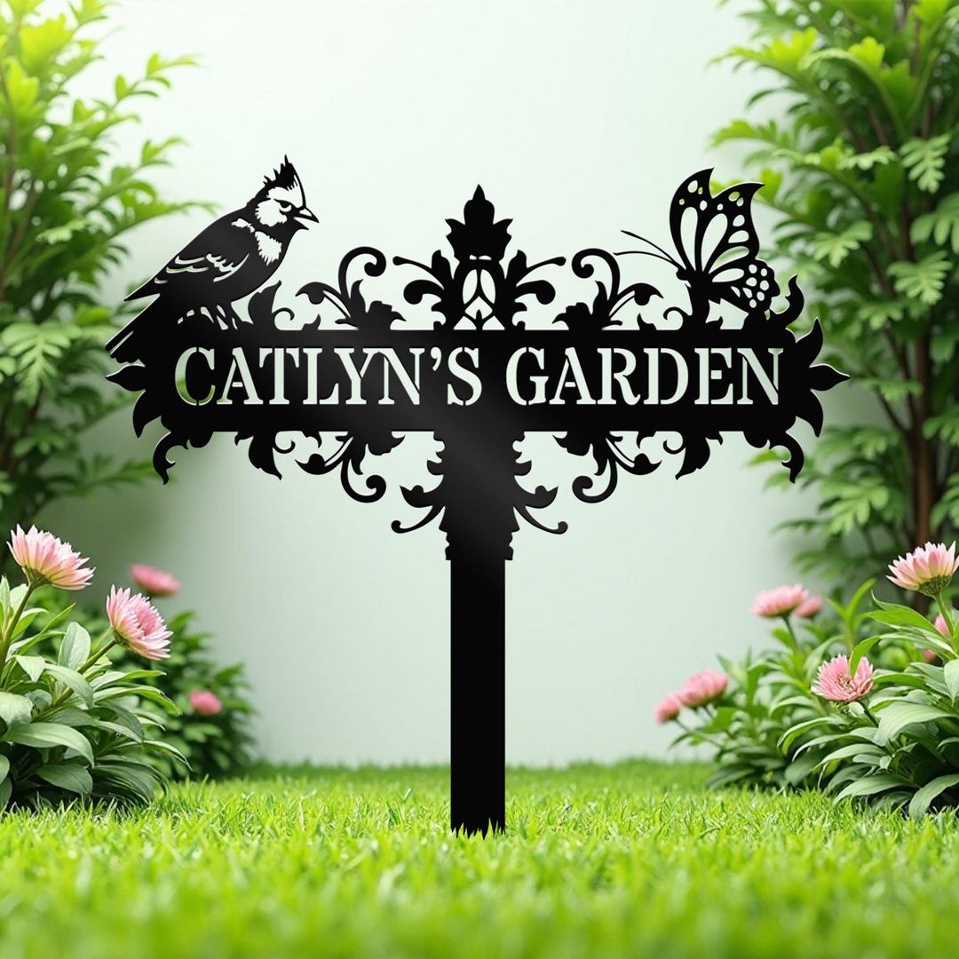 Custom Cardinal Garden Stake, Personalized Metal Bird Sign, Outdoor ...