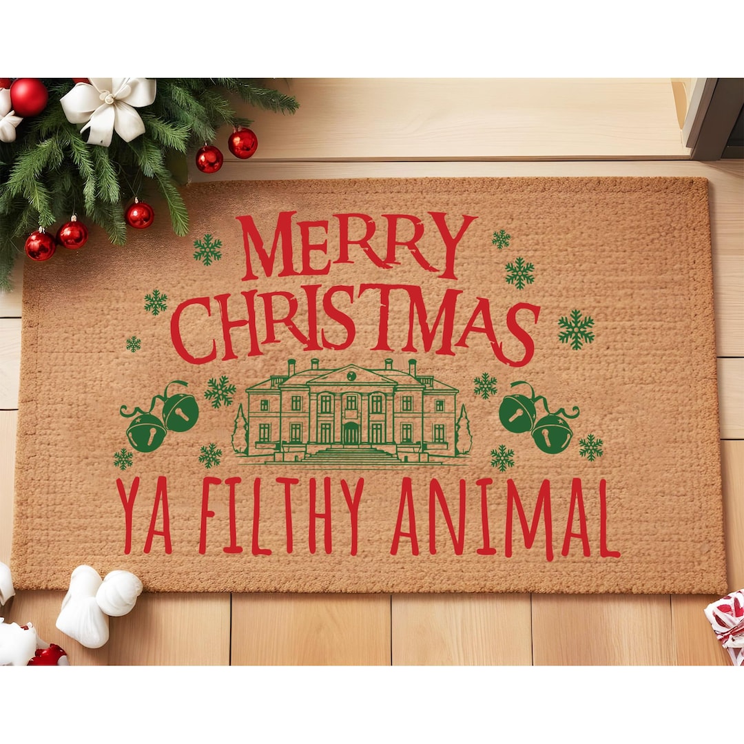 Merry Christmas Ya Filthy Animal Doormats Multicolor Printed Welcome ...