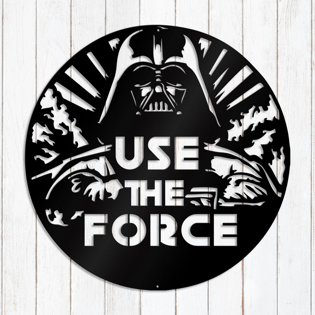 Use the Force Wall Sign - Disney Mandalorian Theme Sign - Star Wars ...