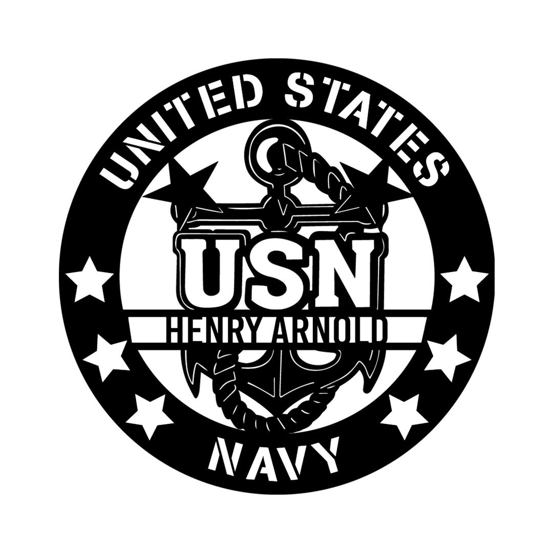 Custom USN Navy Anchor Sign - Navy Officer Home Decor - Proud Family ...