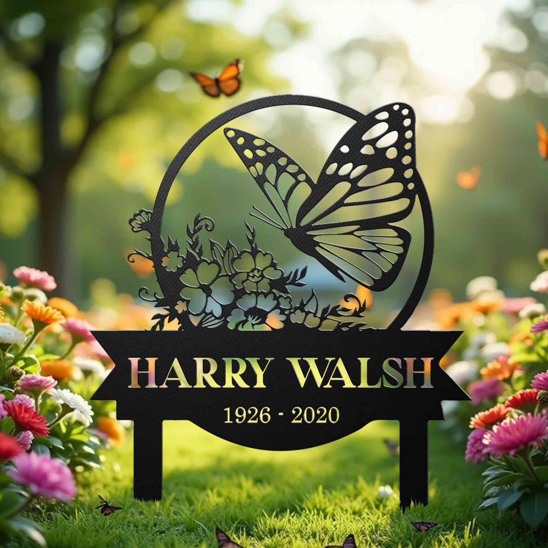 Custom Butterfly Memorial Stake - Yard Stake Outdoor Decor - Butterfly ...