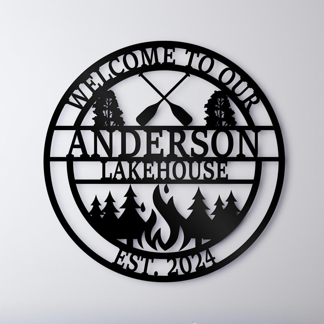 Custom Welcome to Our Lakehouse Sign - Rafter Boat Backyard Decor Sign ...