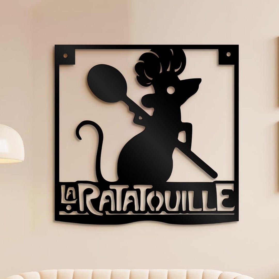 La Ratatouille Metal Wall Decor -cute Little Chef Sign - Stylish Wall ...