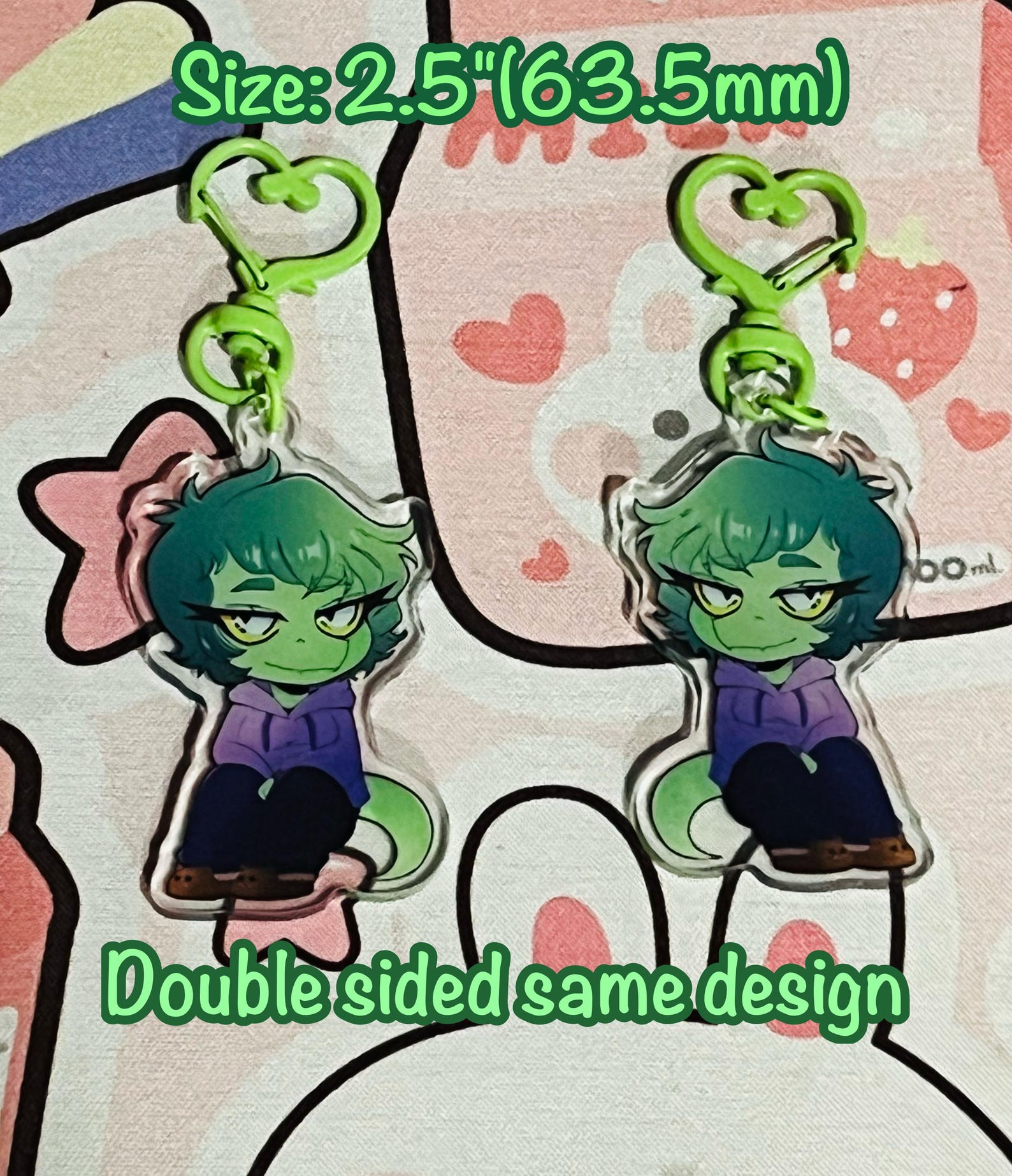 Chibi Wani Character Keychains, Double Sided Design (2.5