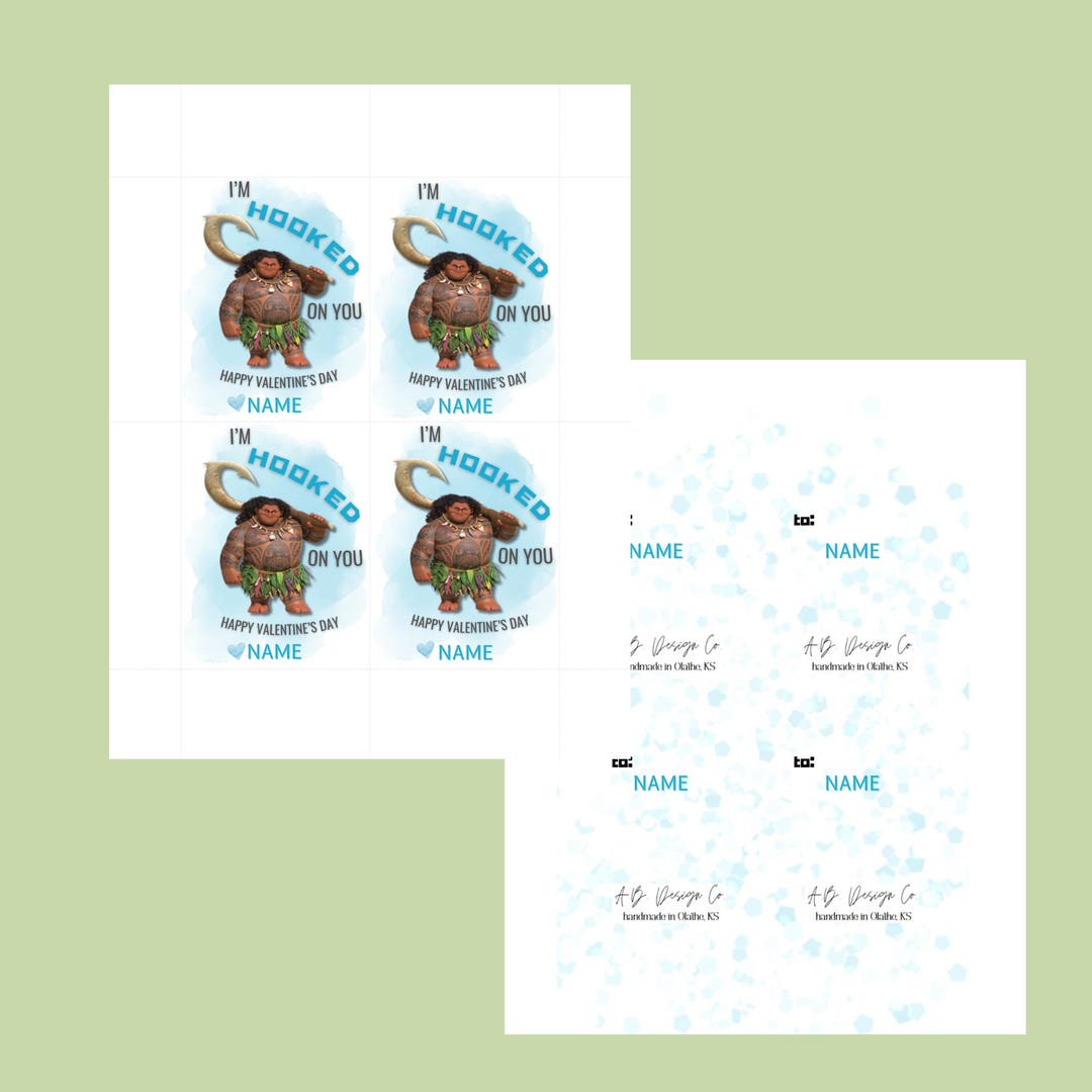 Maui Only Valentine Cards - Kids Printable Valentines Exchange (digital ...