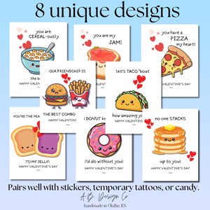 Printable Food Valentine-valentine Cards-valentine Exchange Cards ...