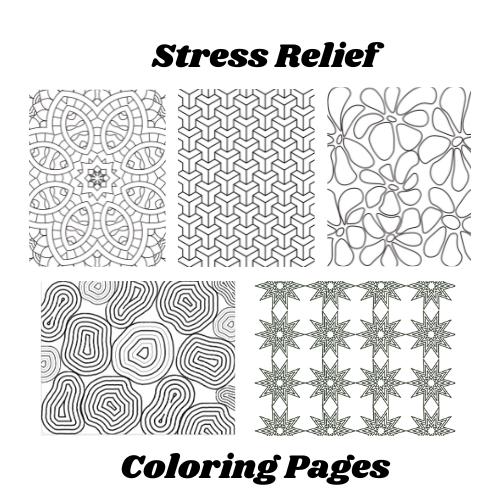 Stress Relief Coloring Pages | 12 Unique Designs | Instant Download ...