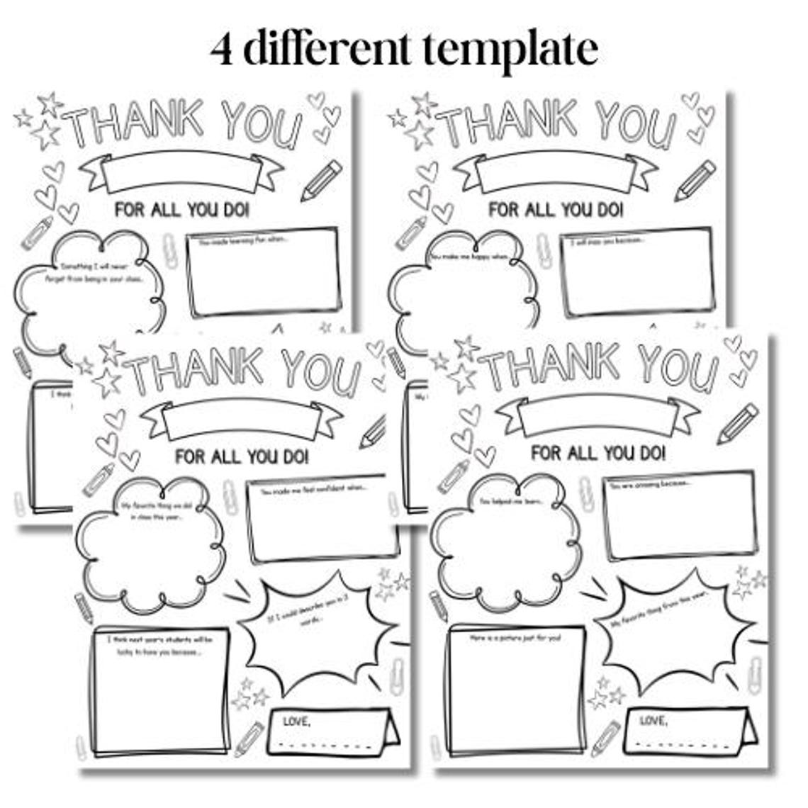 Teacher Appreciation Writing Activity | 4 Printable Templates | Digital ...