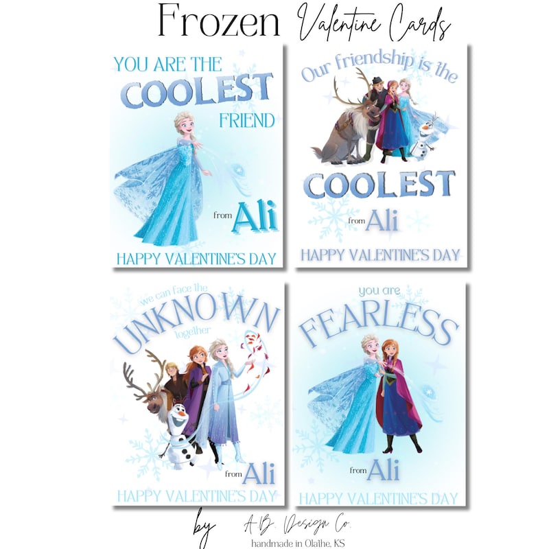 Elsa Valentine Day Cards - Etsy